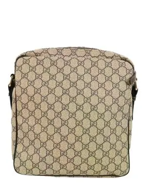 Gucci Logo Patch Shoulder Bag - Brown
