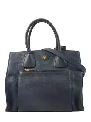 Prada Vitello Daino Tote Bag - Blue