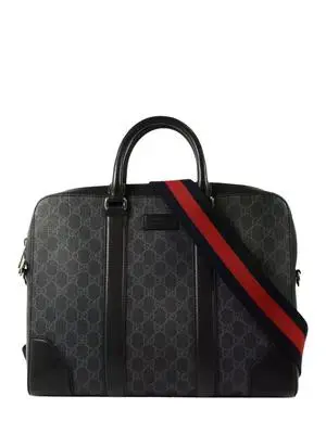 Gucci Gg Supreme Briefcase Laptop Bag - Grey