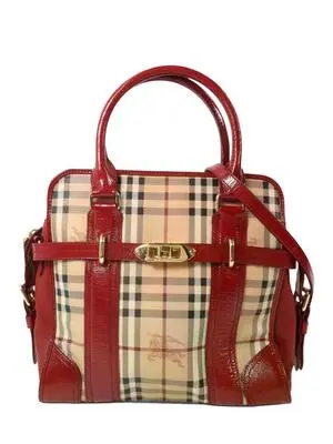 Burberry Haymarket Check Minford Tote Bag - Red