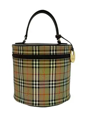 Burberry Nova Check Cylindrical Vanity Case - Neutrals
