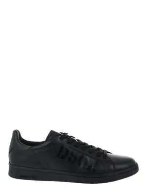 Dsquared2 Calf Leather Logo Print Sneakers - Black