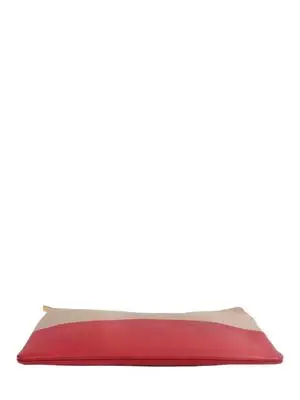 Celine Two-tone Leather Clutch Bag - Neutrals