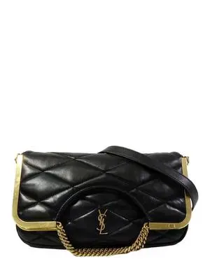 Saint Laurent Quilted Leather Tote Bag With Gold-tone Hardware - Black