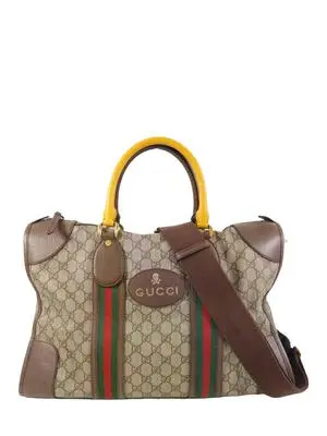 Gucci Gg Supreme Web Duffle Tote Bag - Neutrals
