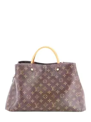 LOUIS VUITTON Louis Vuitton Montaigne Monogram Canvas GM Tote Bag Brown