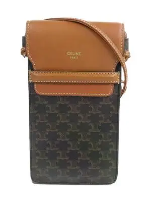 Celine Triomphe Flap Phone Bag - Brown