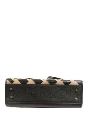 Furla Interwoven Leather Shoulder Bag - Black