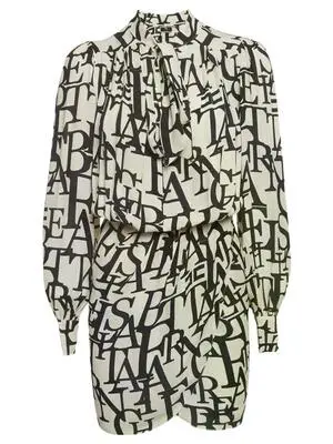 Elisabetta Franchi Printed Long Sleeve Dress - Neutrals