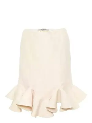 Valentino Garavani Flounce-hem Midi Skirt - Neutrals