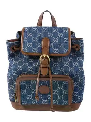 Gucci Gg Monogram Denim Backpack - Blue