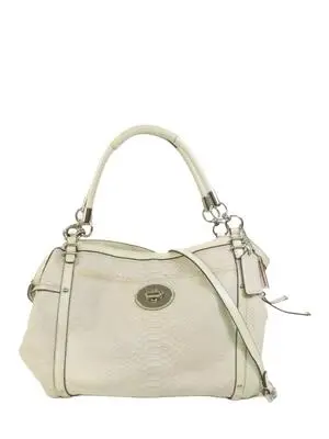 COACH VINTAGE Snake-effect Turn-lock Shoulder Bag - Neutrals