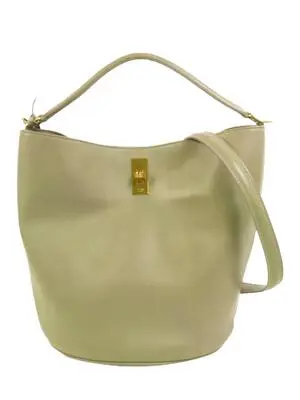 Celine Celine 16 Bucket Leather Bag Green