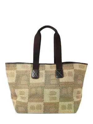 Bally Canvas Tote Bag With Leather Trim - Neutrals