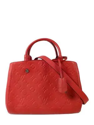 LOUIS VUITTON Montaigne Mm Monogram Empreinte Tote Bag - Red