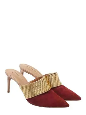 AQUAZZURA Rendez Vous Leather Mules - Red