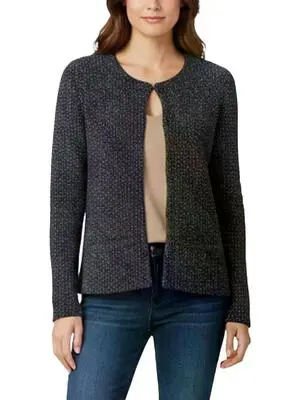 Maje Jefferson Cardigan Navy Blue Lurex Knit - Black