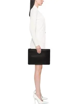 LOUIS VUITTON Monogram Shadow Discovery Pochette Clutch Bag - Black