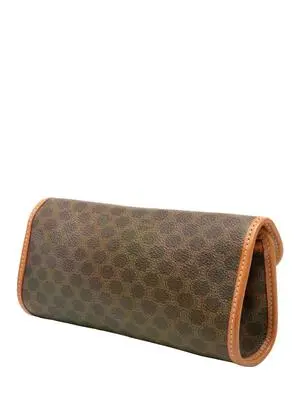 Celine Macadam Coated Canvas Clutch Bag - Brown