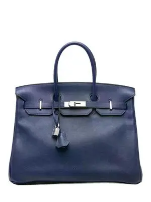 Hermès Birkin 35 Taurillon Novillo Sea Surf And Fun Handbag - Blue