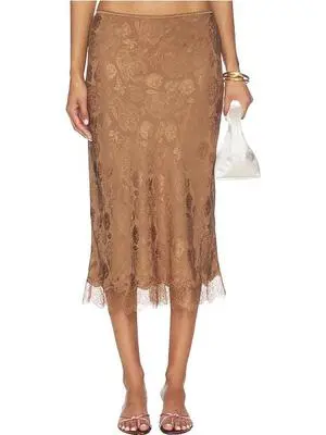 Ronny Kobo Jacquard Midi Skirt - Brown