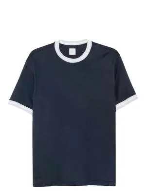 Eleventy Contrast-trim T-shirt - Blue