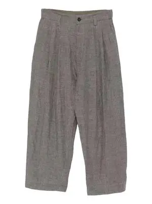 ZIGGY CHEN Check Pattern Tailored Trousers - Grey