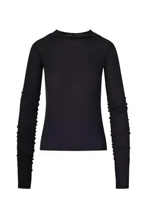 Rick Owens Ribbed Knit Hoodie - Black