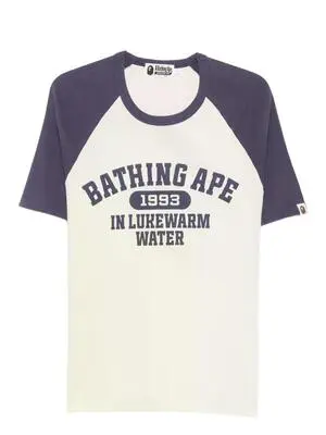 A BATHING APE Logo-print Raglan-sleeve T-shirt - Neutrals