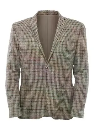 Corneliani Check-pattern Single-breasted Blazer - Neutrals