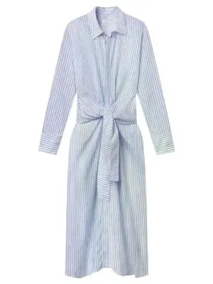 A.L.C. Mila Striped Tie-waist Midi Dress - White