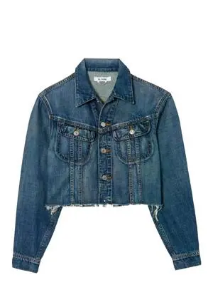 RE/DONE Californian Raw-cut Denim Jacket - Blue