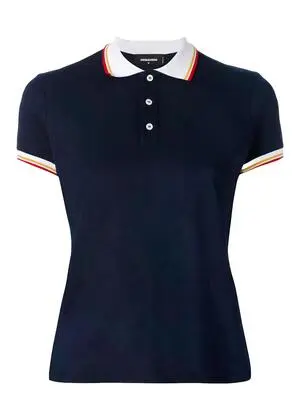 Dsquared2 Contrast-collar Polo Top - Blue
