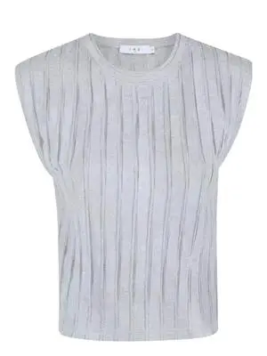 IRO PARIS Sleeveless Pleated Top - Grey