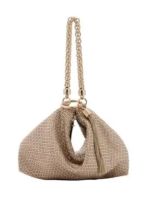 JIMMY CHOO Callie Medium Embellished Clutch Beige