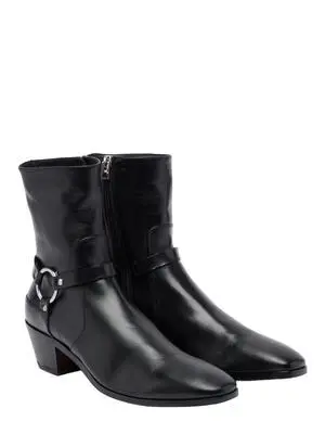 TOM FORD Leather Ankle Boots - Black