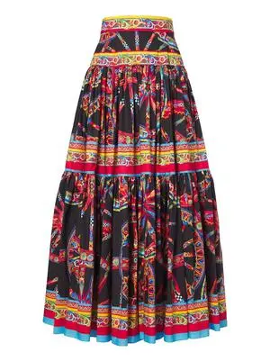 Dolce & Gabbana Carretto Cotton Maxi Skirt - Multicoloured