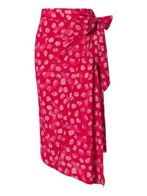 Isabel Marant Étoile Faniry Floral Silk-blend Midi Skirt - Red