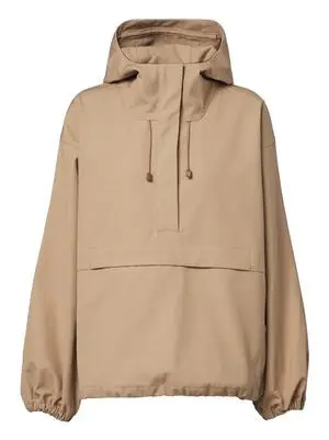 RÓHE Rohe Oversized Cotton Half-Zip Hooded Jacket Beige