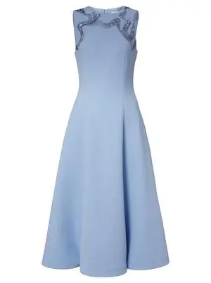 Rebecca Vallance Aylin Embellished Crepe Midi Dress - Blue