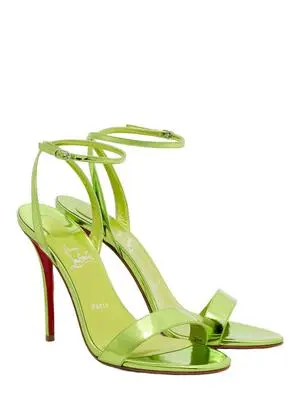CHRISTIAN LOUBOUTIN Miss Z Mirrored Leather Sandals - Green