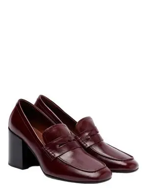 Dries Van Noten Leather Heeled Loafers - Red