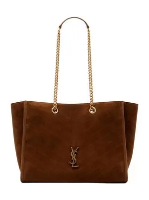 Saint Laurent Niki East/west Suede Tote Bag - Brown