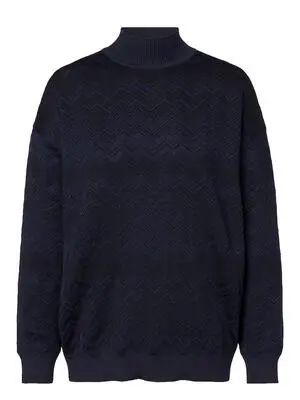 Missoni Zigzag High Neck Sweater - Blue