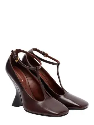 Dries Van Noten Dries Van Noten Leather Wedges With Buckle Fastening Brown
