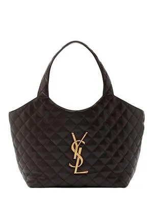 Saint Laurent Saint Laurent Icare Medium Quilted Leather Shopper Brown