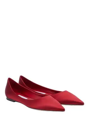 JIMMY CHOO Love Satin Ballet Flats - Red
