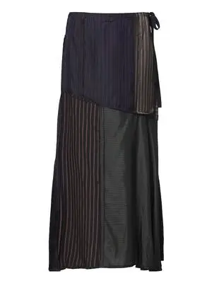 MAISON MARGIELA Maison Margiela Patchwork Striped Maxi Skirt Blue