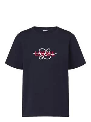 Loewe Logo Cotton-blend Jersey T-shirt - Blue