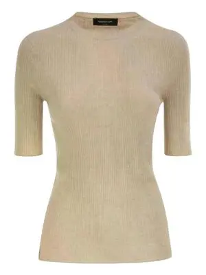 Fabiana Filippi Ribbed Knit T-shirt - Neutrals